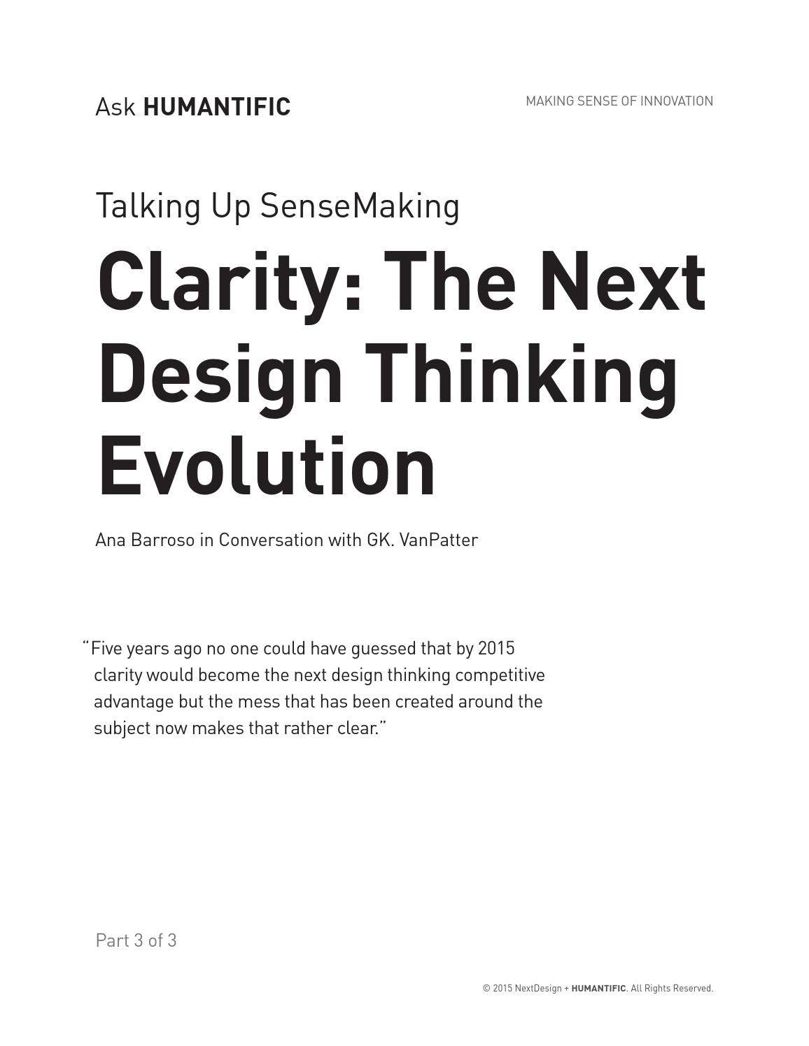 Clarity: The Next Design Thinking Evolution by HUMANTIFIC - Issuu