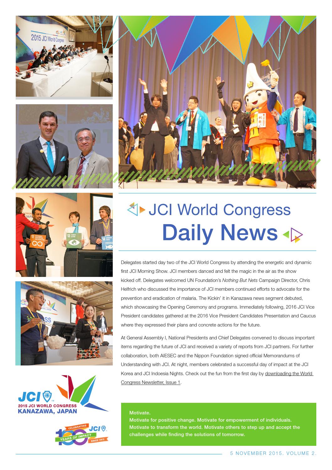 JCI World Congress Daily News - Vol. 2 by Junior Chamber International ...