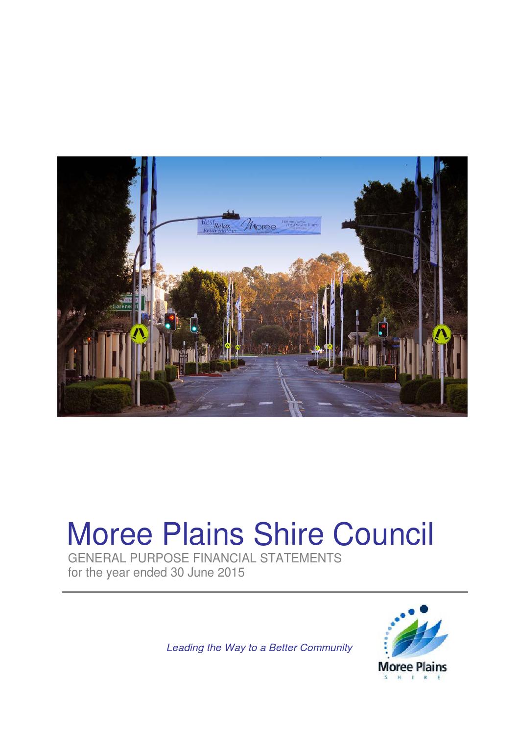 Moree plains shire council financial statements 2014 15 by Moree Plains Shire Council - Issuu
