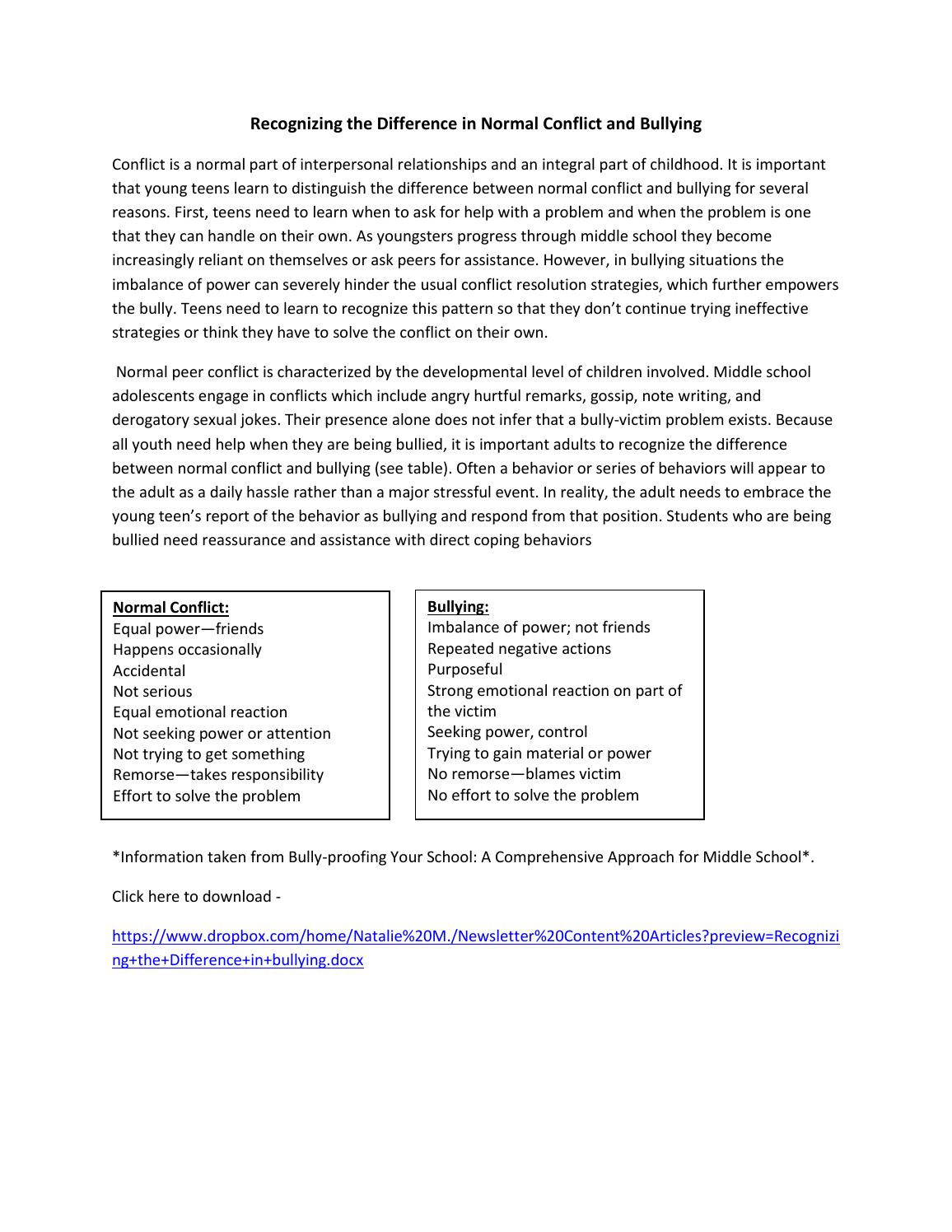 Recognizing the Difference: Bullying & Conflict by Academy Publishing ...