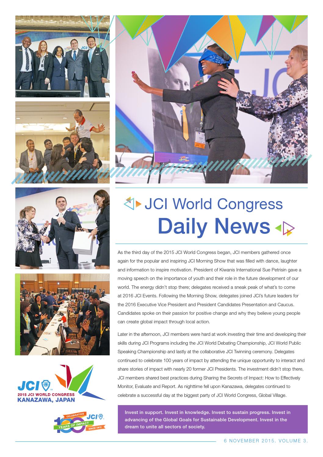 JCI World Congress Daily News - Vol. 3 by Junior Chamber International ...