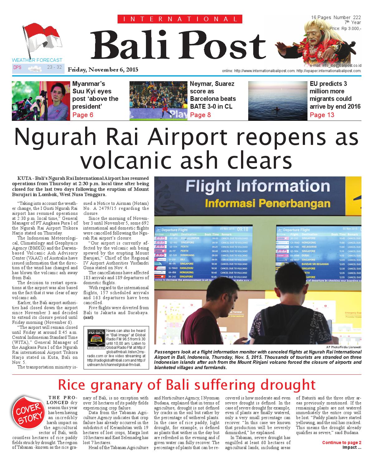 Edisi 06 Nopember 2015 | International Bali Post by e-Paper KMB - Issuu