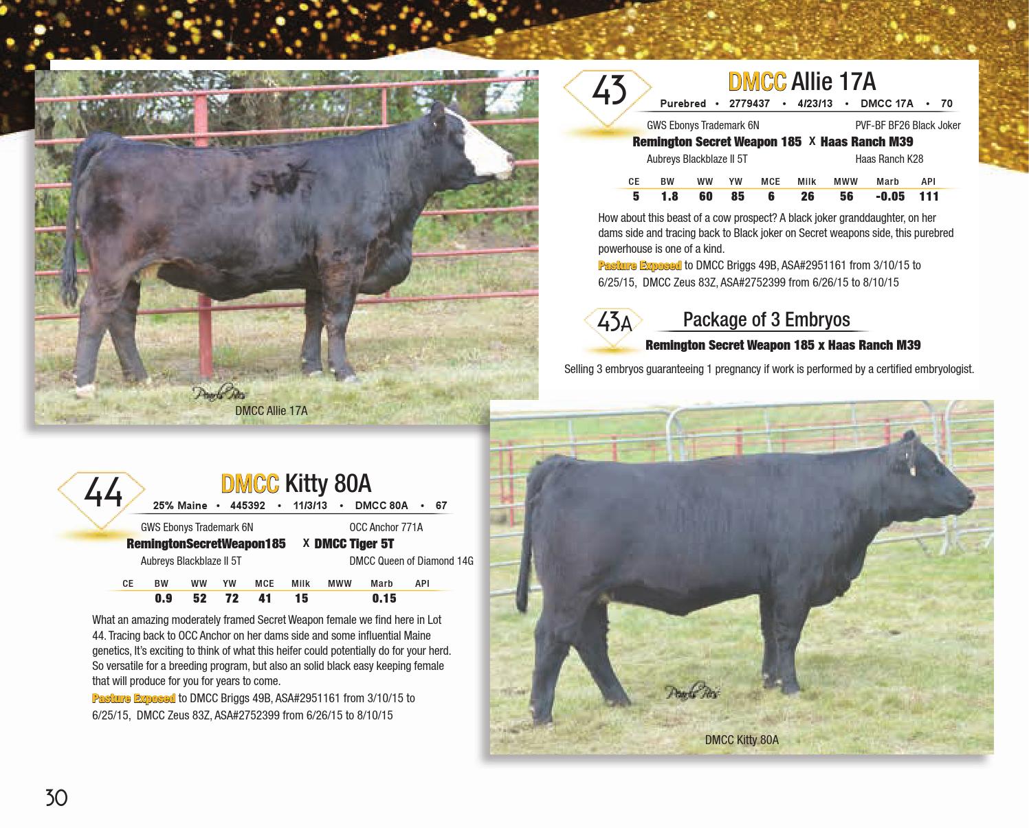 Diamond M Cattle Co. 2015 Production Sale by Barbour Marketing ...