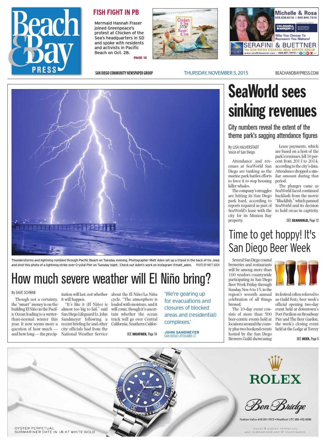 Beach & Bay Press, November 5th, 2015 by San Diego Community Newspaper ...