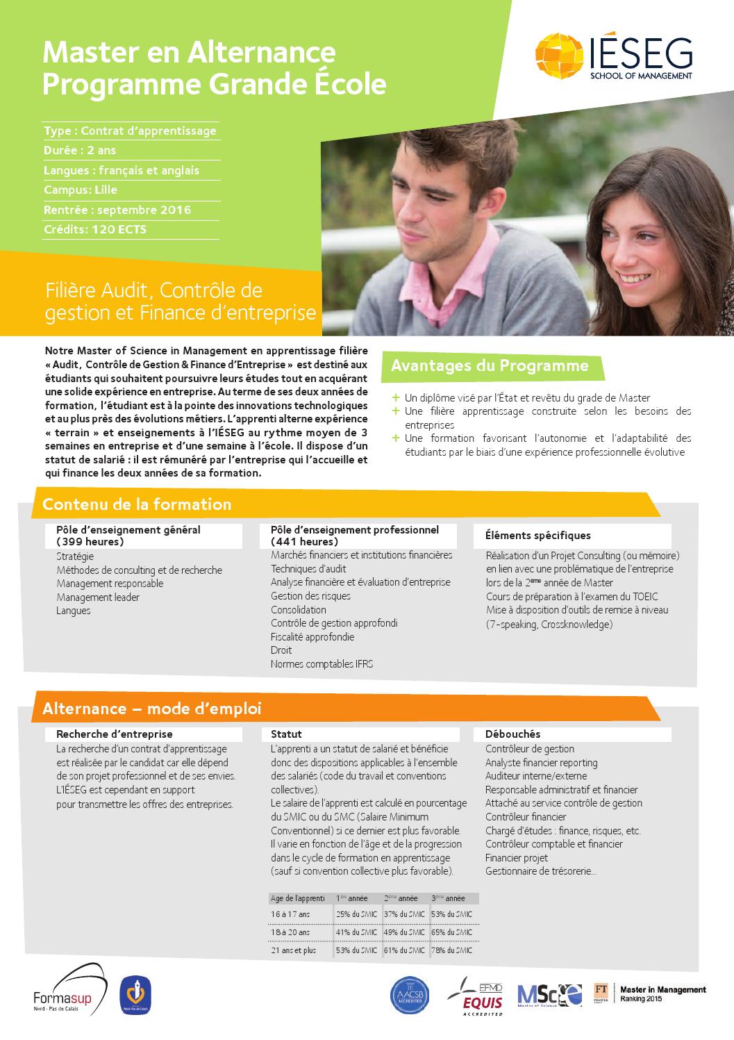 IÉSEG Master en Apprentissage Programme Grande École - Filière Audit ...
