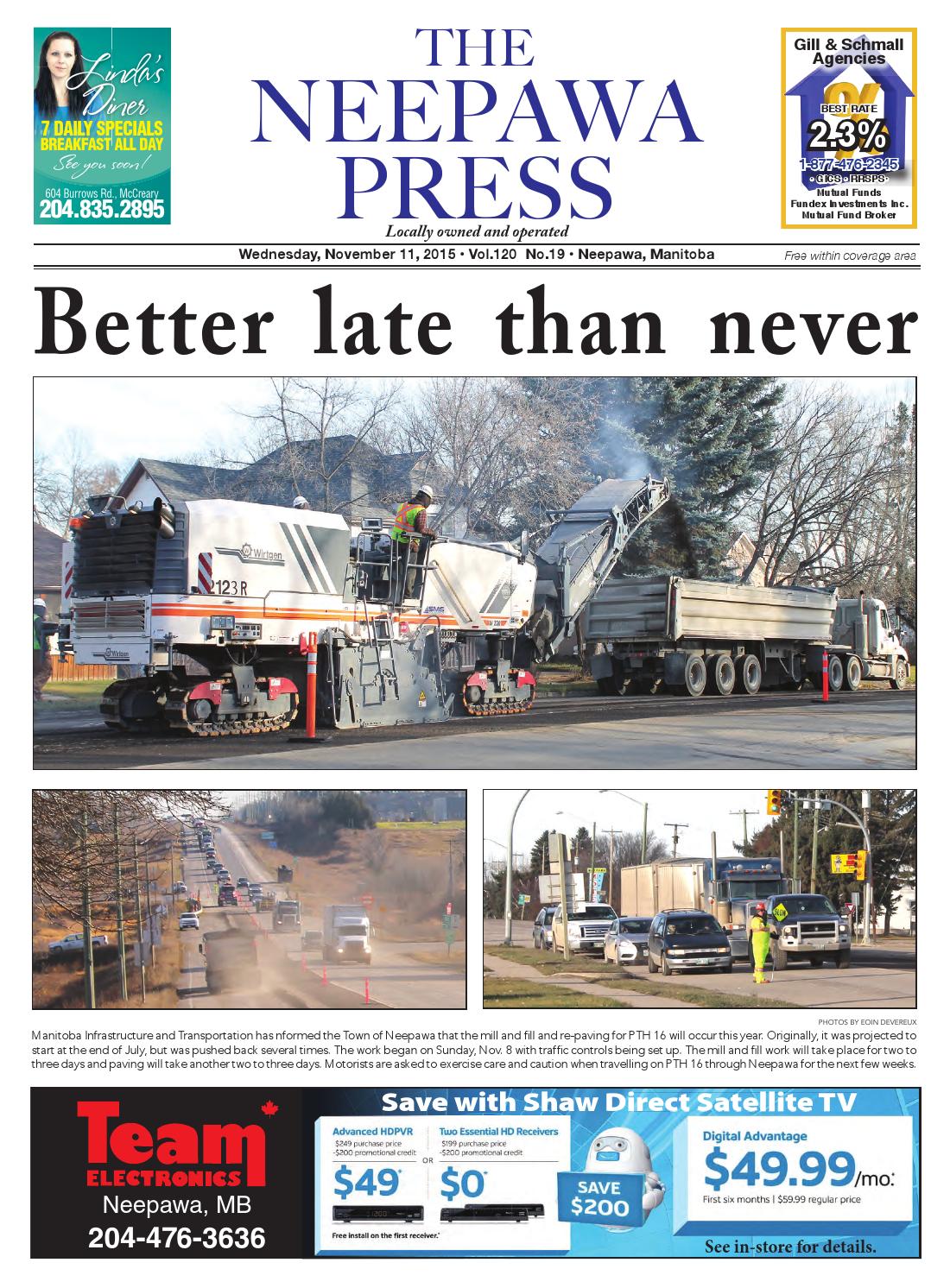 November 11, 2015 Neepawa Press by Neepawa Banner&Press - Issuu