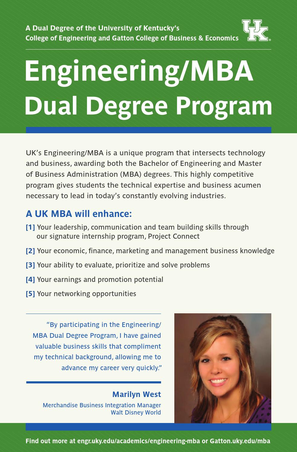 University of Kentucky Engineering/MBA Dual Degree Program by UK Gatton ...