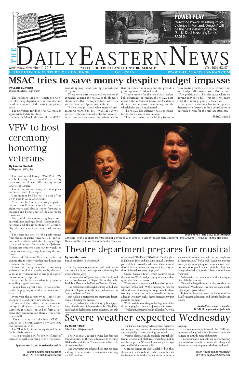 2015.11.11 by The Daily Eastern News - Issuu