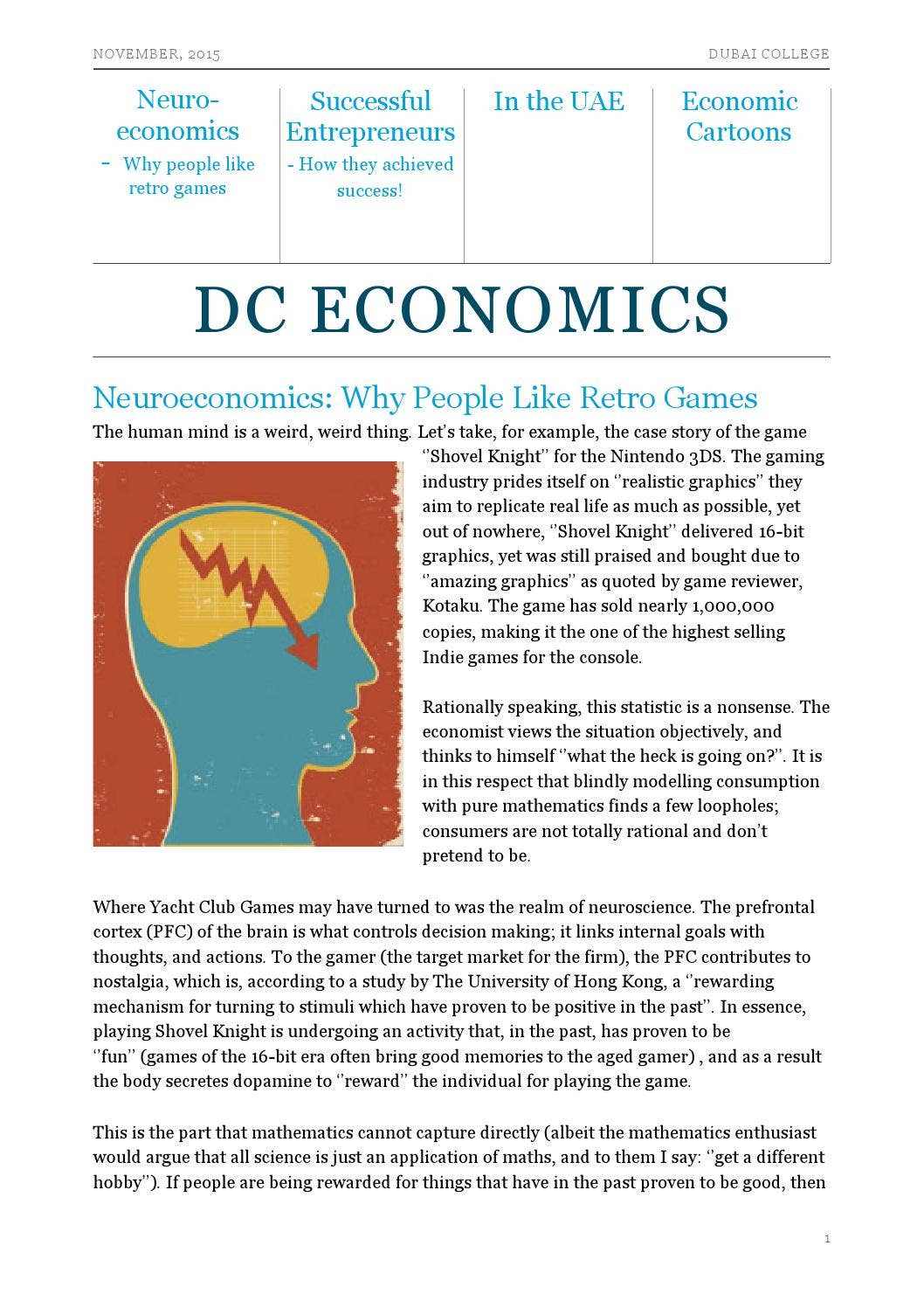 Economics newsletter edition #6 by dubaicollege - Issuu