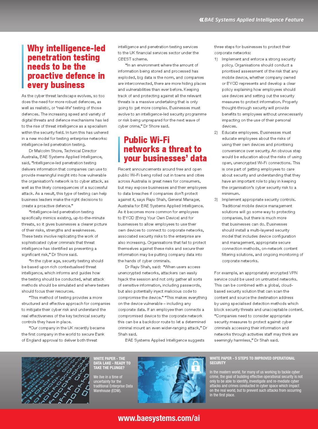 BAE Systems Applied Intelligence Compilation - Australian Security ...