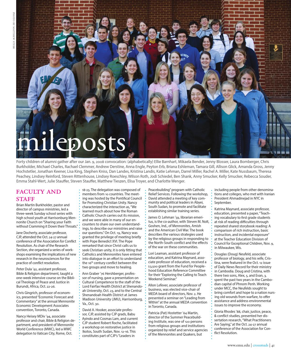 Crossroads Spring 2008 - Alumni Magazine of Eastern Mennonite ...