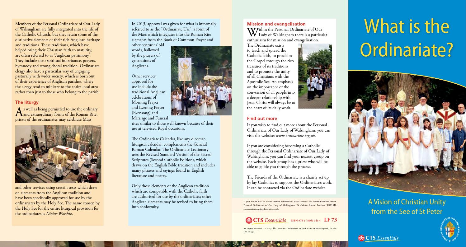 What is the Ordinariate Leaflet by Catholic Truth Society - Issuu