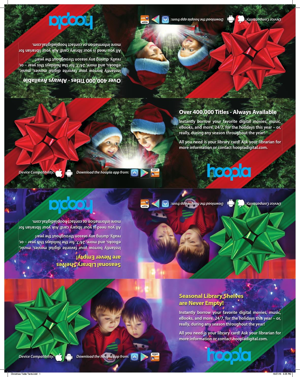 Holidays on hoopla Table Tents by hoopla digital - Issuu