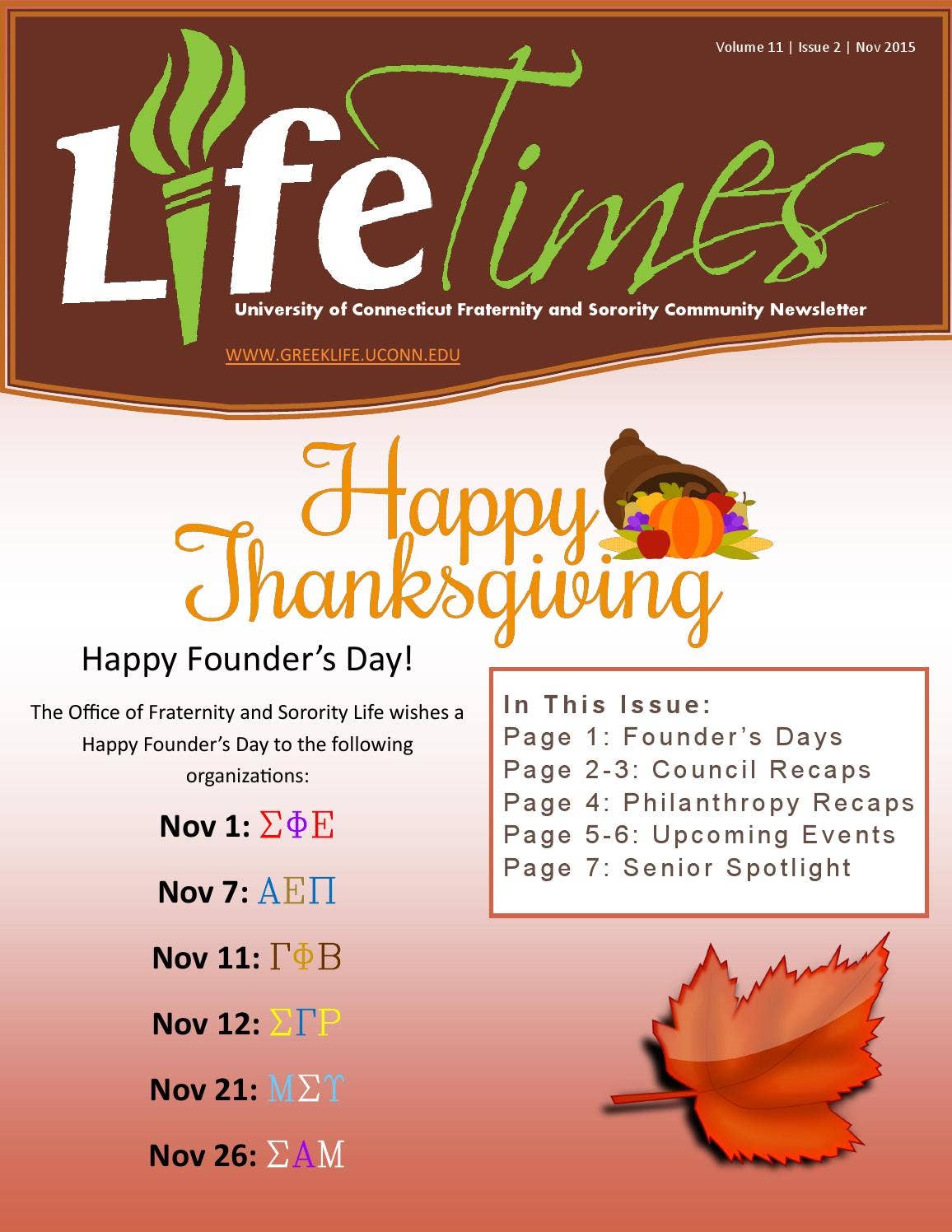 UConn Fraternity & Sorority Life Newsletter (November 2015) by UConn ...