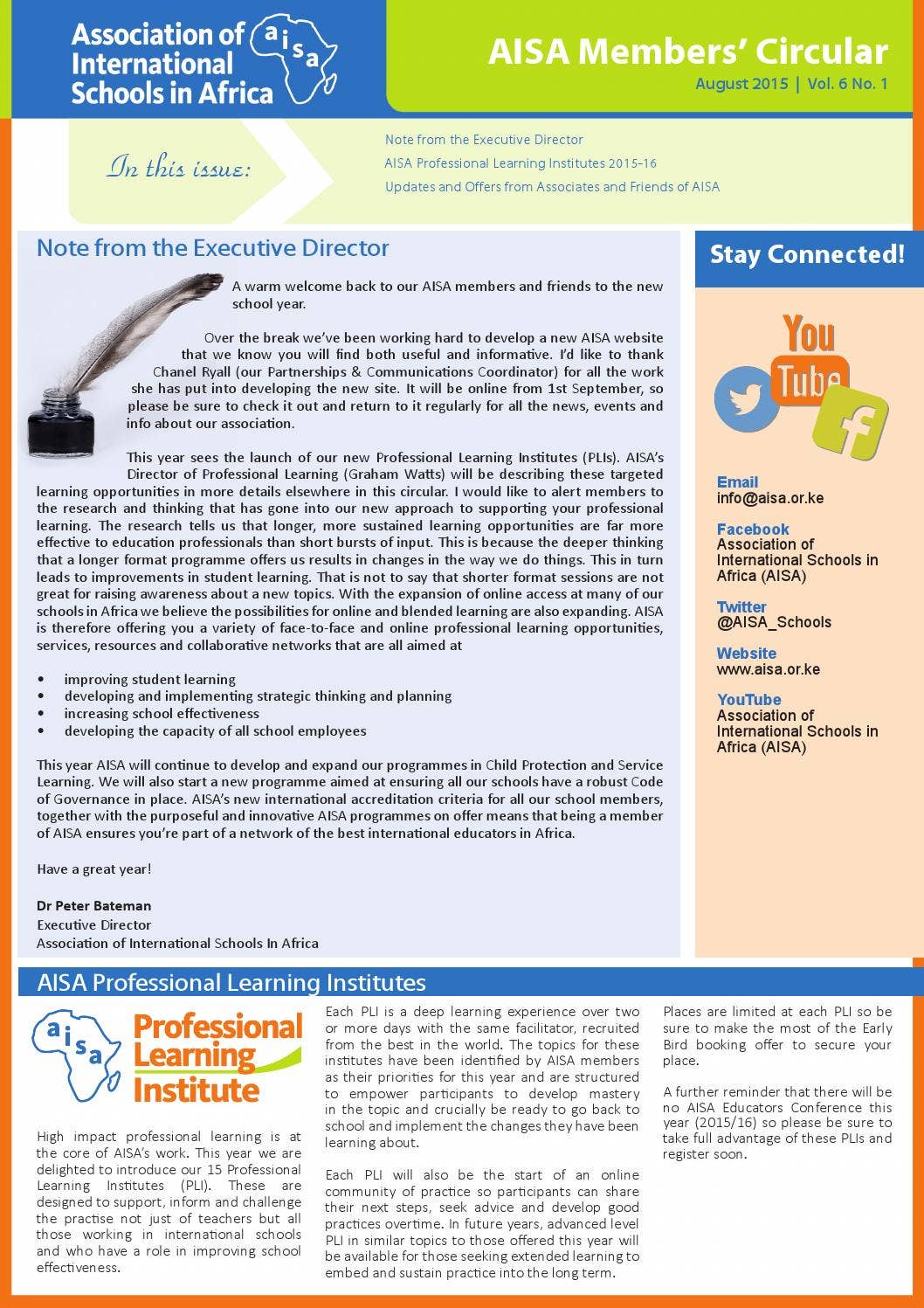 AISA Members' Circular Vol 6 No 1 August 2015 by Association of ...
