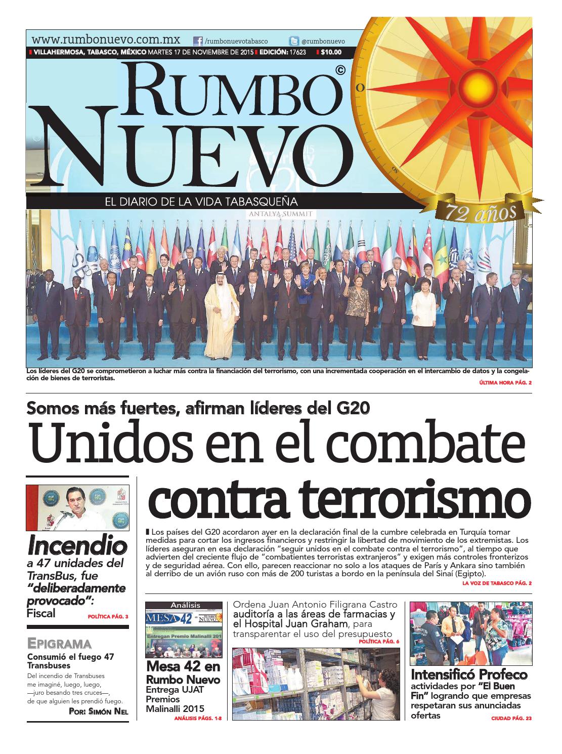 Rumbo Nuevo, Martes 17 de noviembre de 2015 by Grupo Rumbo Nuevo - Issuu