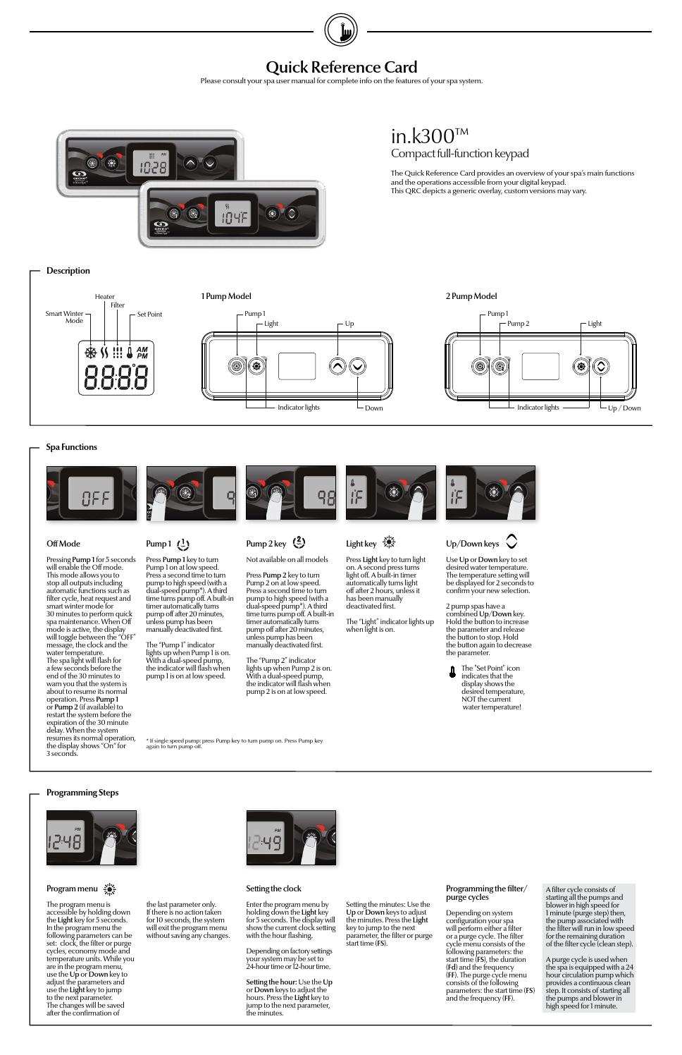 in.k300 main keypad quick reference card by Gecko Marketing - Issuu