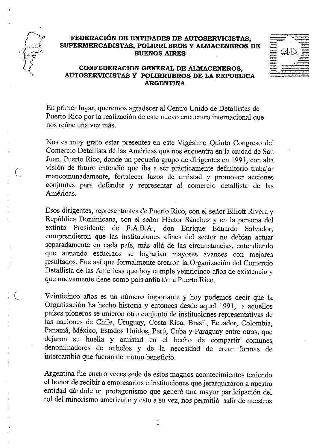 Declaración de Argentina by CUD Puerto Rico - Issuu