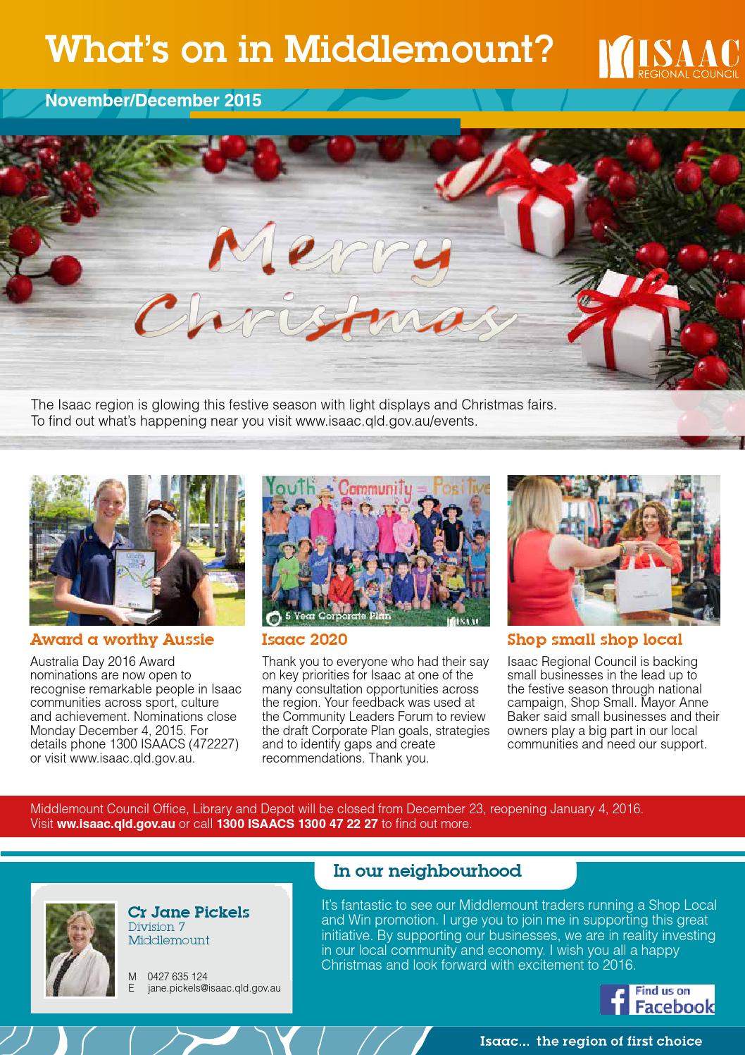 Middlemount News November/December 2015 by Isaac Regional Council - Issuu