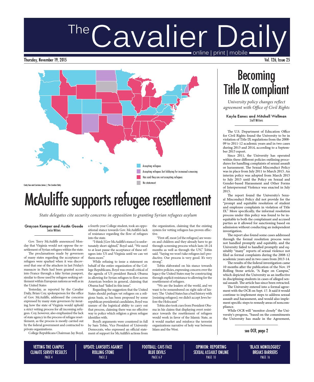 Thursday, November 19, 2015 by The Cavalier Daily - Issuu