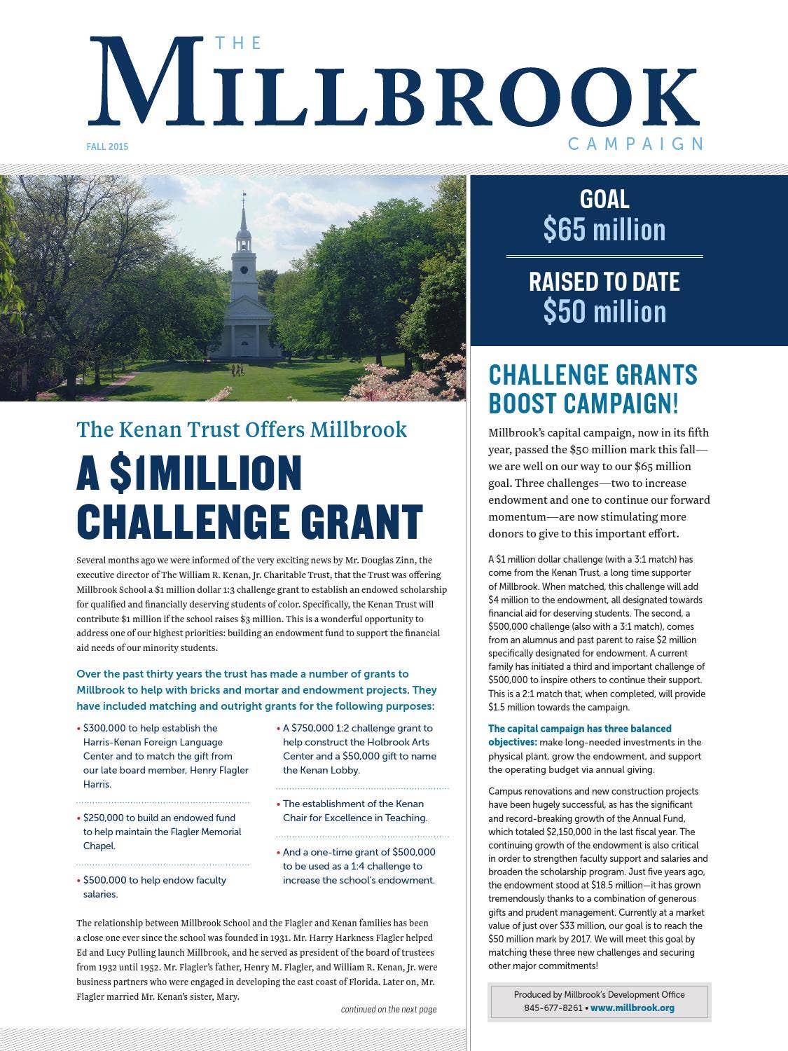 Millbrook Campaign Newsletter - Fall 2015 by Millbrook School - Issuu