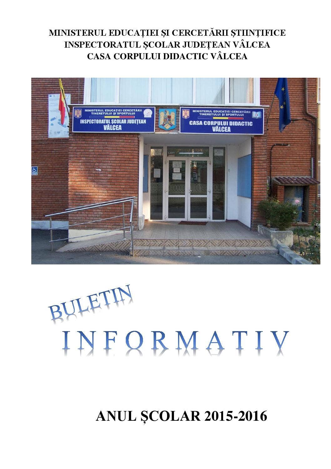 Buletin Informativ 2015 2016 by Alex DB - Issuu