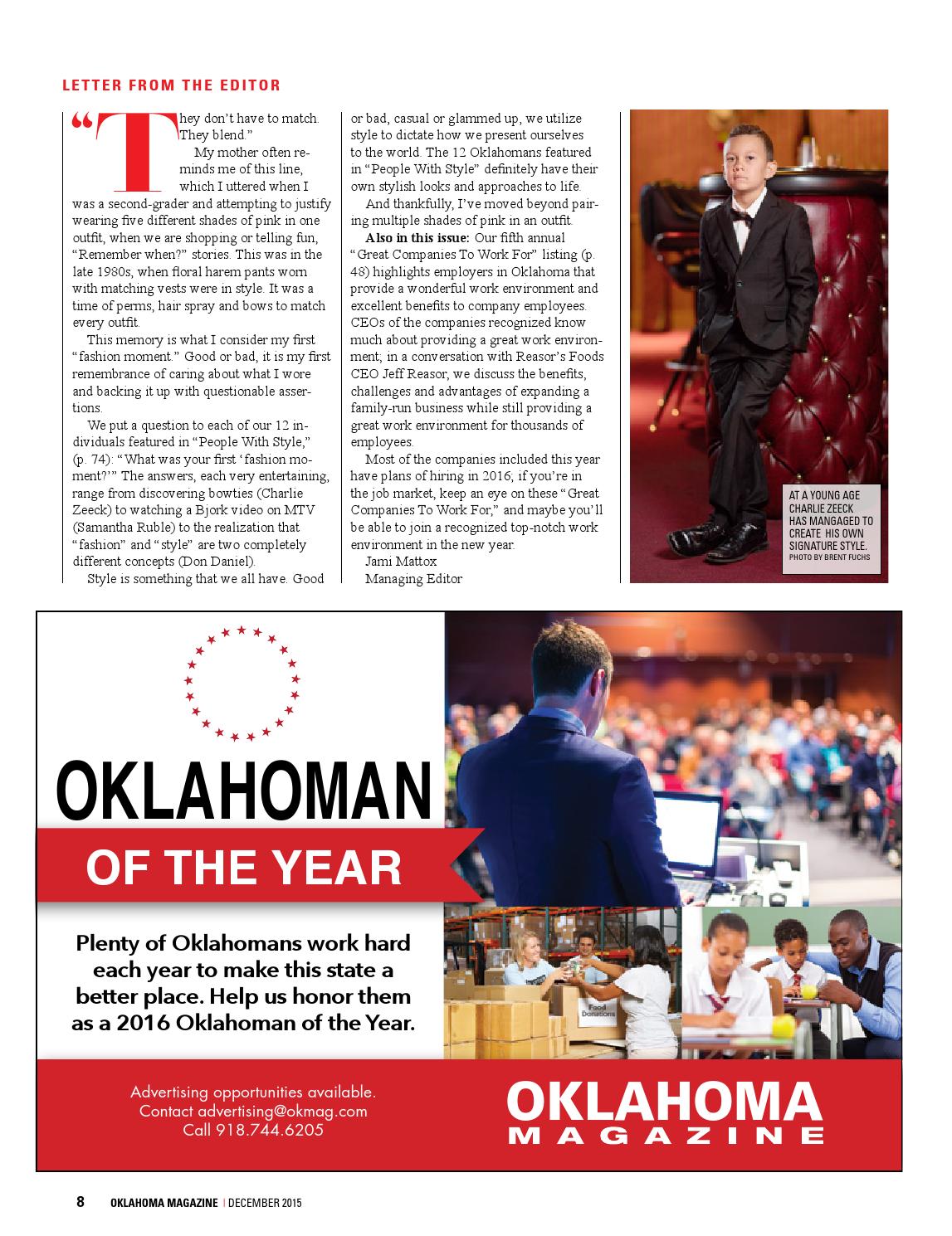 Oklahoma Magazine December 2015 by Oklahoma Magazine - Issuu