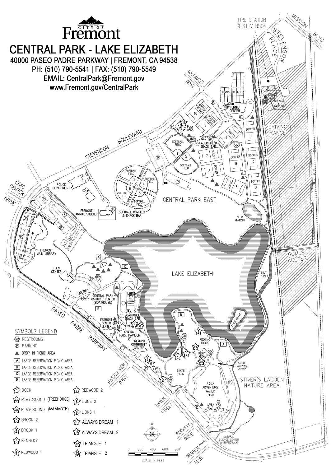 Central Park/Lake Elizabeth Map by City of Fremont Parks & Recreation ...
