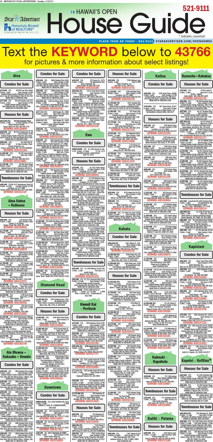 Open house guide 112215 by Oahu Publications, Inc - Issuu