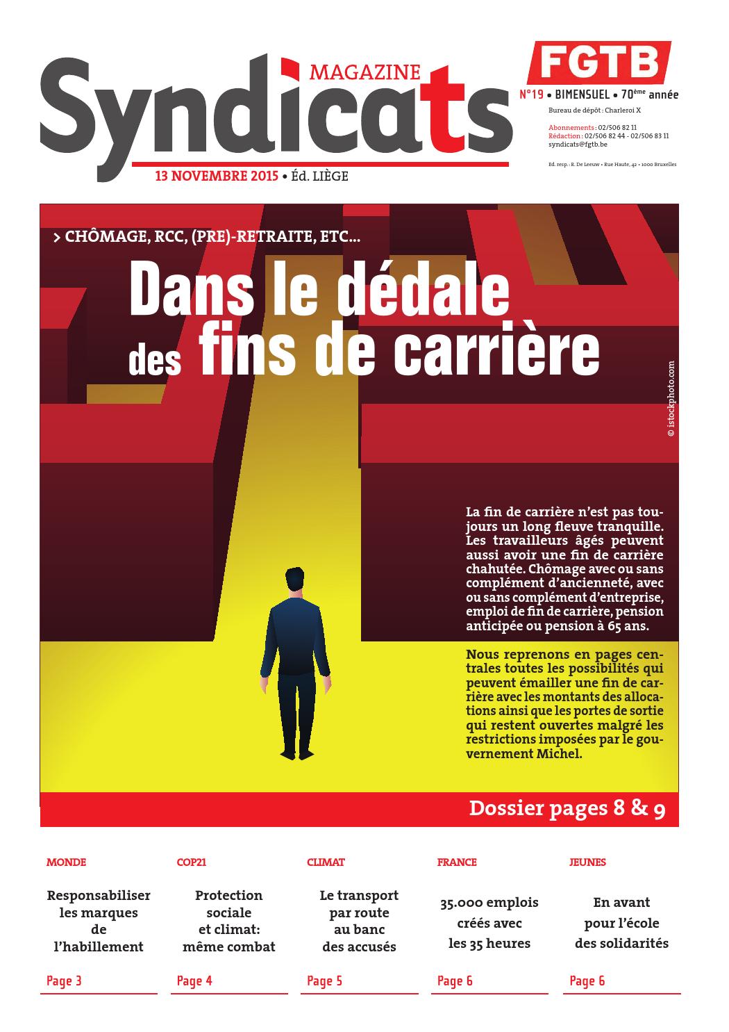 Syndicats FGTB n°19 - 13 novembre 2015 by FGTB - Issuu