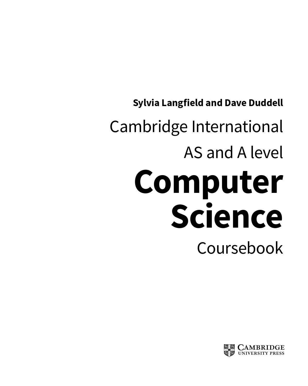 Preview Cambridge International AS and A Level Computer Science ...