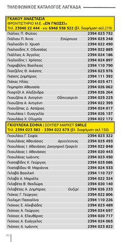 ΤΗΛΕΦΩΝΙΚΟΣ ΚΑΤΑΛΟΓΟΣ ΛΑΓΚΑΔΑ by Aktis graphics - Issuu