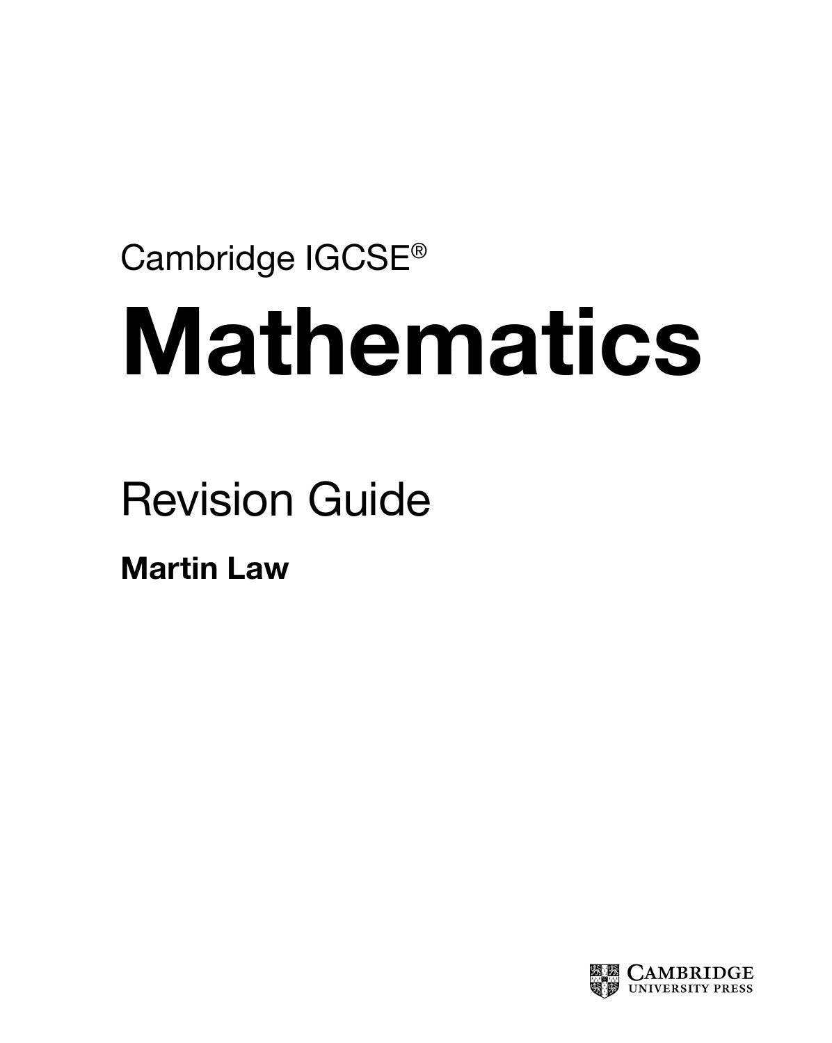 Preview Cambridge IGCSE Mathematics Revision Guide by Cambridge ...
