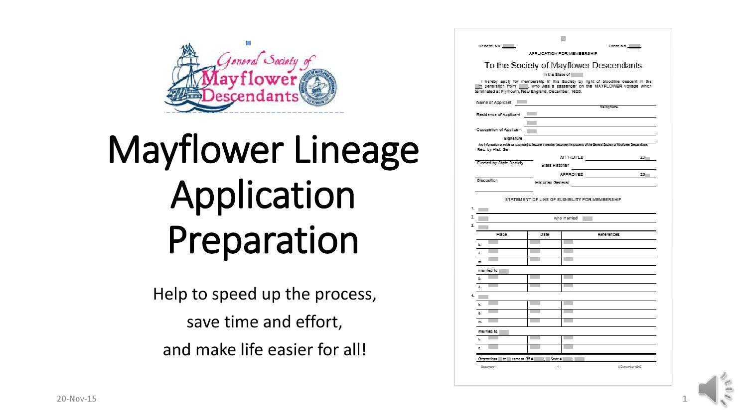 Mayflower Lineage Application Preparation by The Mayflower Society - Issuu