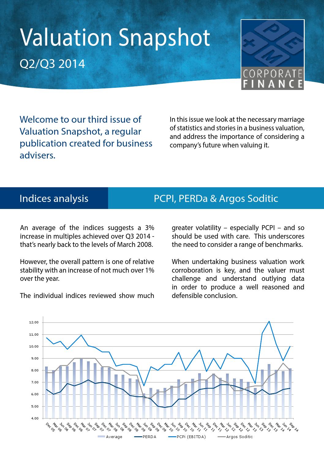 Valuation Snapshot Q2/Q3 2014 by PEM Corporate Finance - Issuu