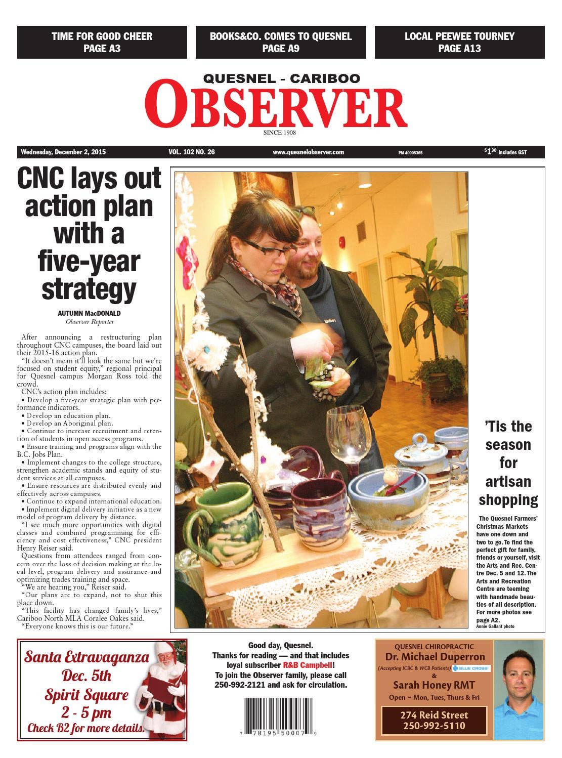 Quesnel Cariboo Observer, December 02, 2015 by Black Press Media Group ...