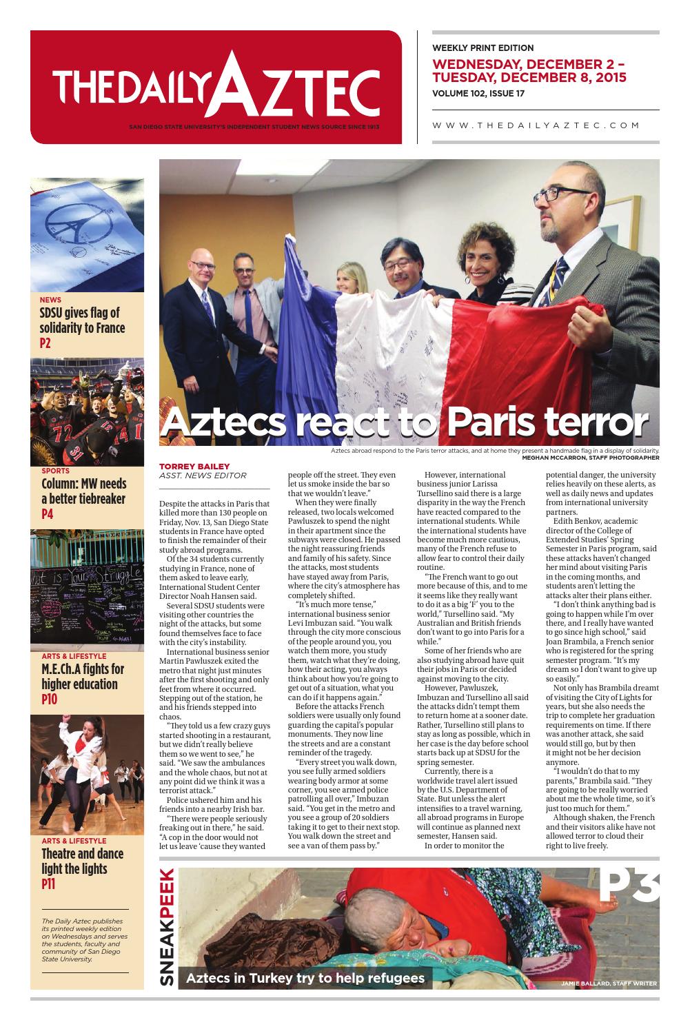 12-02-2015 by The Daily Aztec - Issuu
