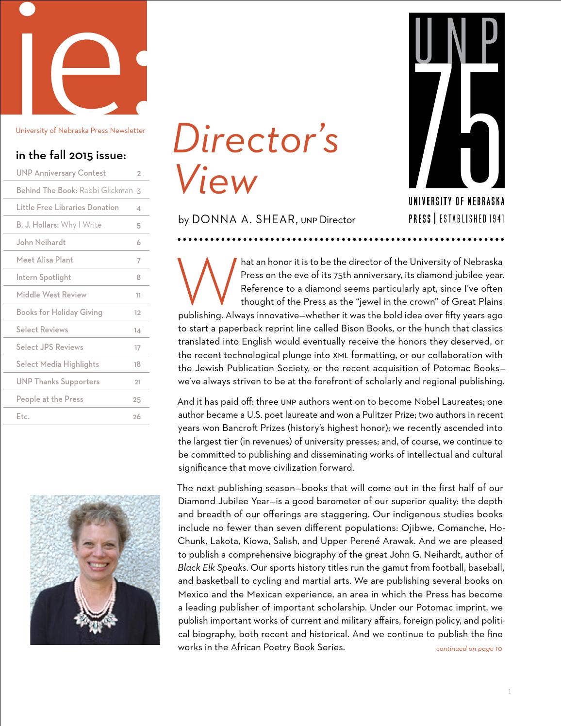 UNP Fall 2015 Newsletter by University of Nebraska Press - Issuu