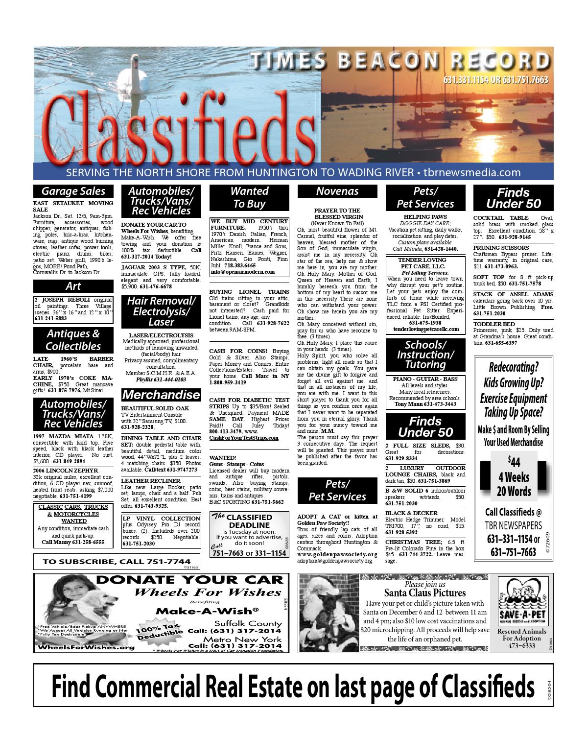 Classifieds - December 3, 2015 by TBR News Media - Issuu