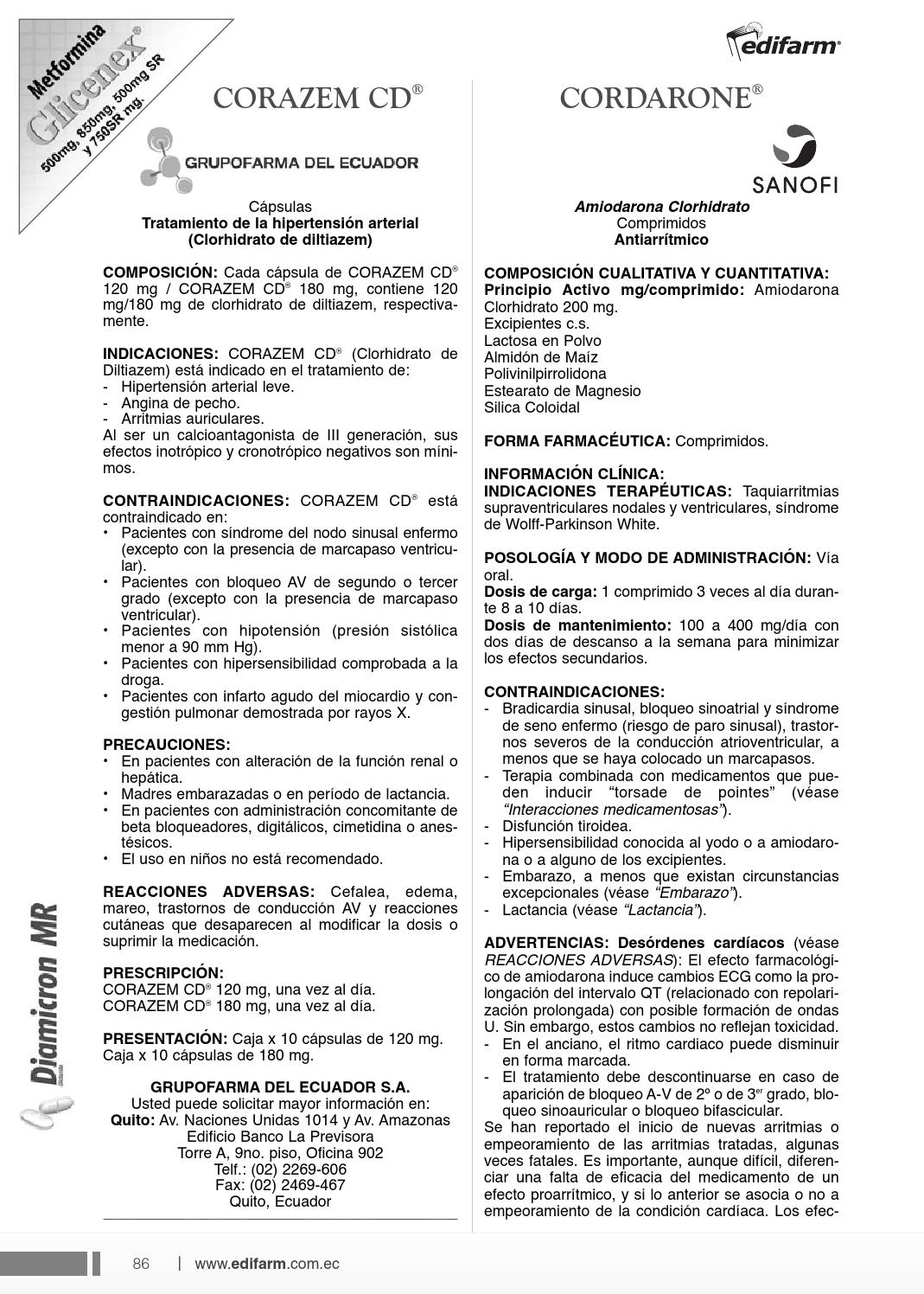 Vademecum cardiovascular y metabolico edifarm 2015 by Edifarm & Cía ...