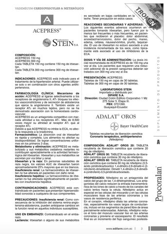 Vademecum cardiovascular y metabolico edifarm 2015 by Edifarm & Cía ...