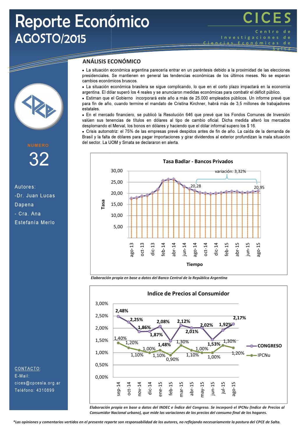 Cices reporte agosto 2015 by Auxiliar Sistemas Web - Issuu