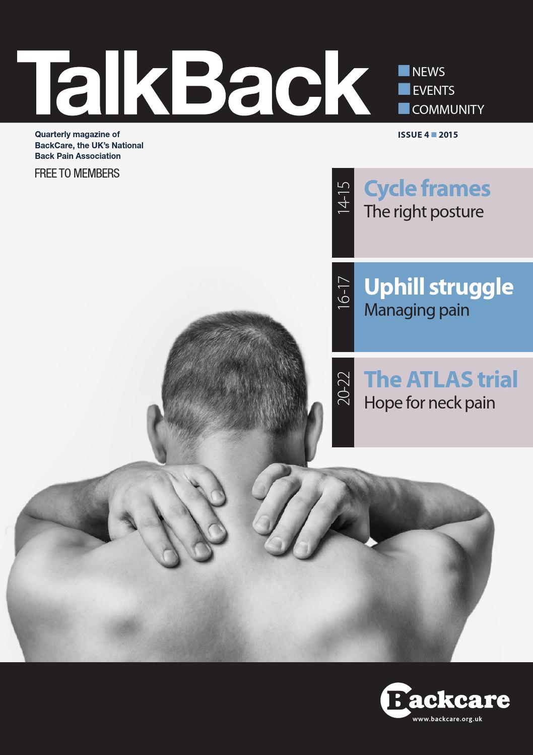 TalkBack, issue 4 | 2015 (BackCare) by BackCare - Issuu