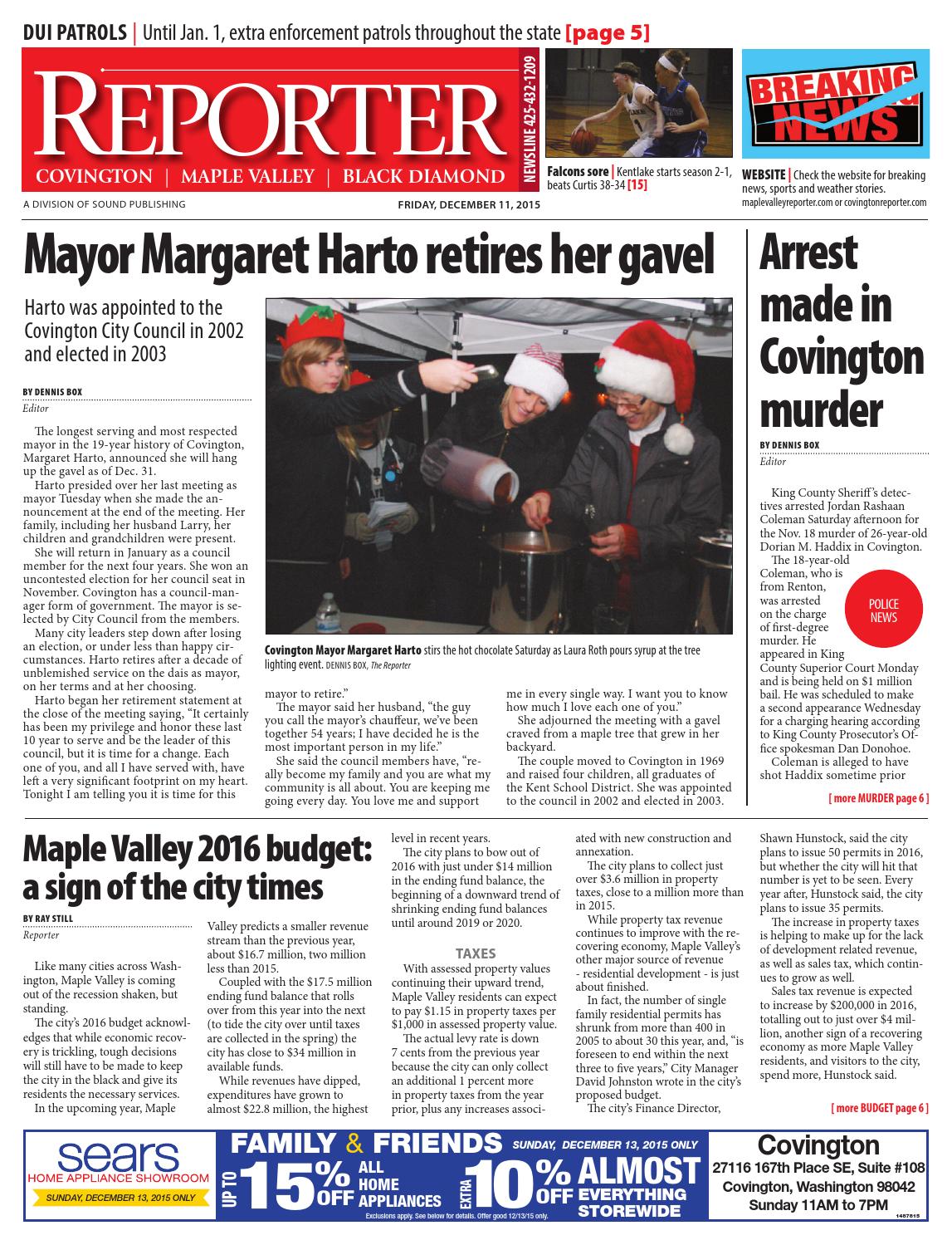 Covington/Maple Valley Reporter, December 11, 2015 by Sound Publishing ...