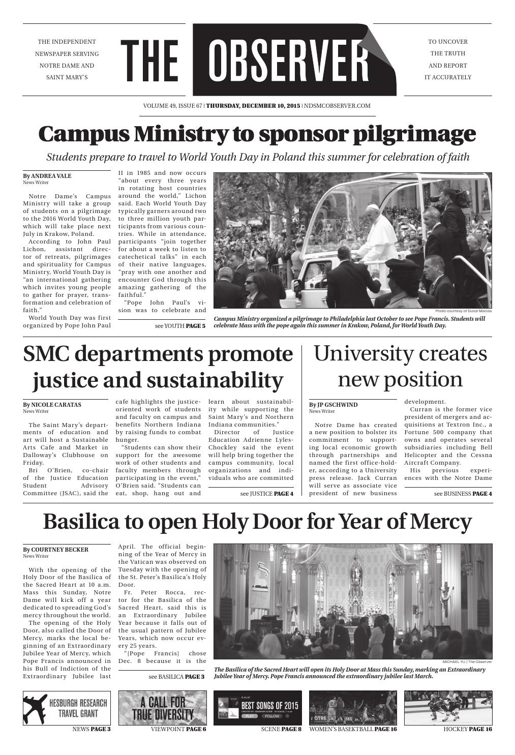 Print Edition of The Observer for Thursday, December 10, 2015 by The ...