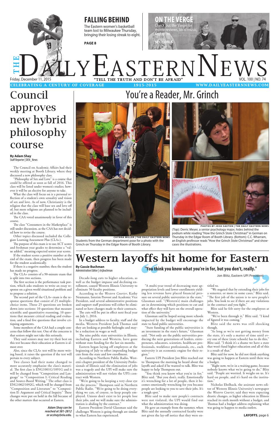 2015.12.11 by The Daily Eastern News - Issuu