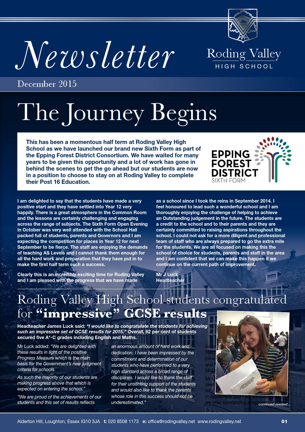 Roding Valley High School Newsletter Dec 2015 by Roding Valley High ...