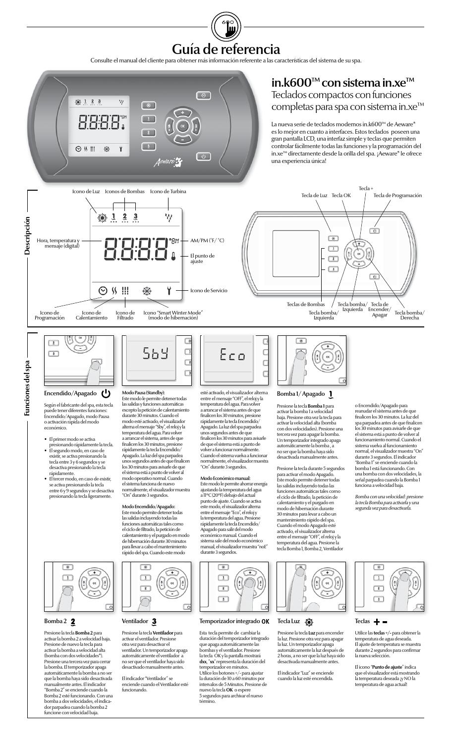 in.k600 streamlined interfaces keypad quick reference card for in.xe (Spanish edition) by Gecko ...