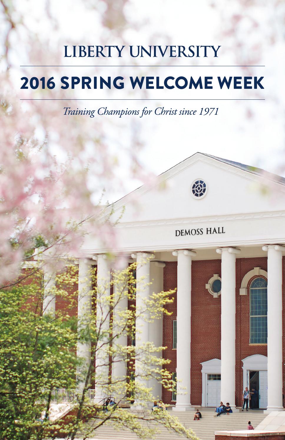 2016 Spring Welcome Week Booklet by Liberty University - Issuu