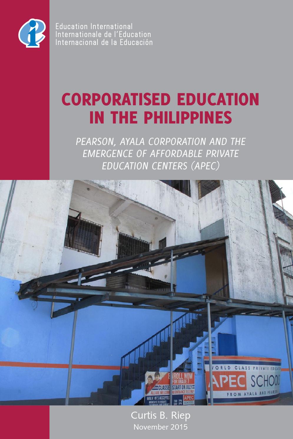 Corporatised education in the Philippines: Pearson, Ayala Corporation ...